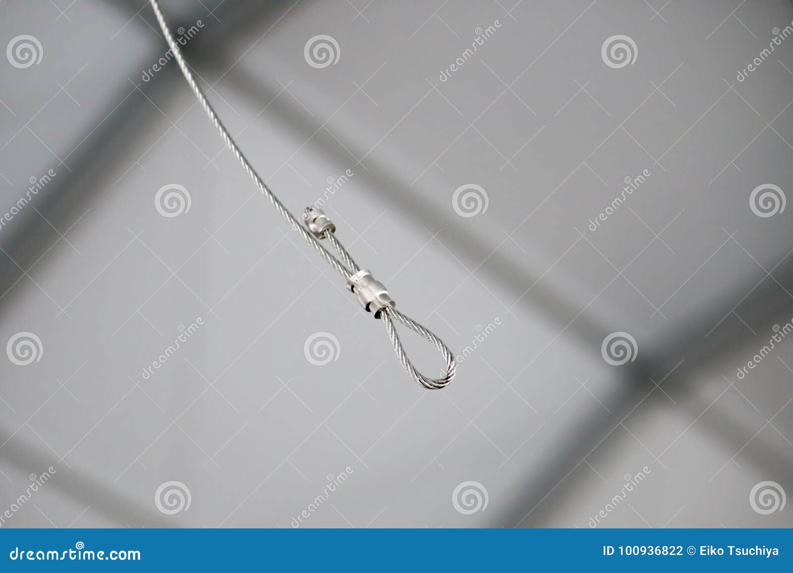 Cables and Hook Hanging from the Ceiling at the Construction Sit Stock ...