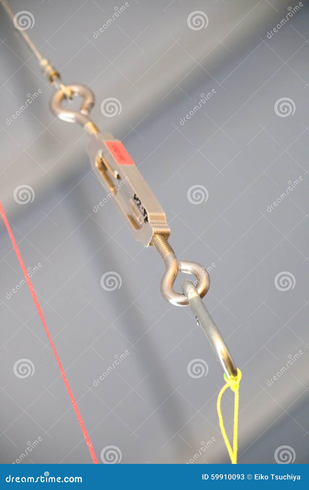Cables and Hook Hanging from the Ceiling at the Construction Sit Stock ...