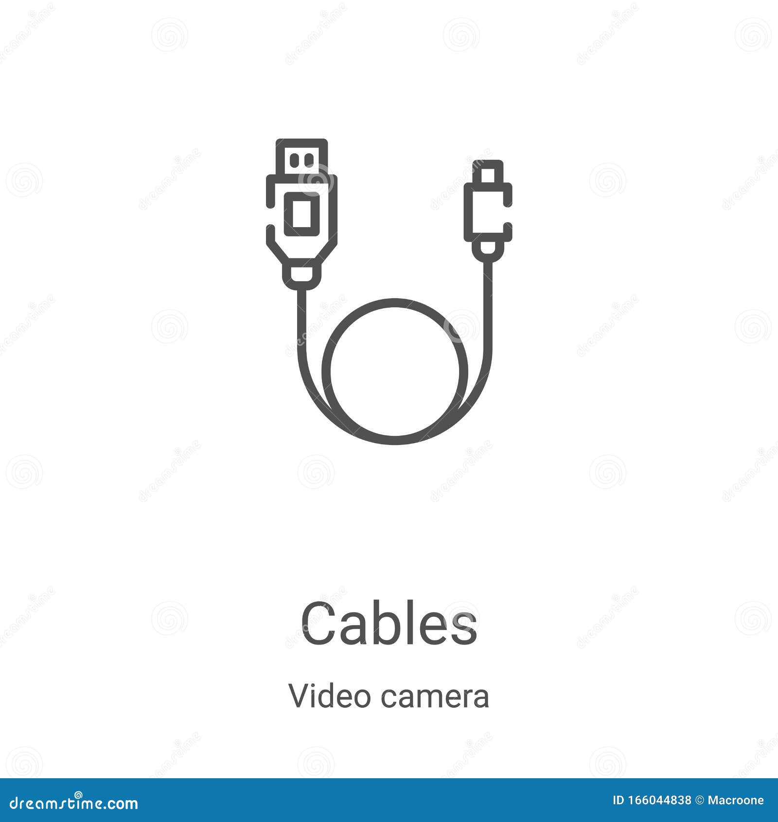 Cables Icon Vector from Video Camera Collection. Thin Line Cables ...