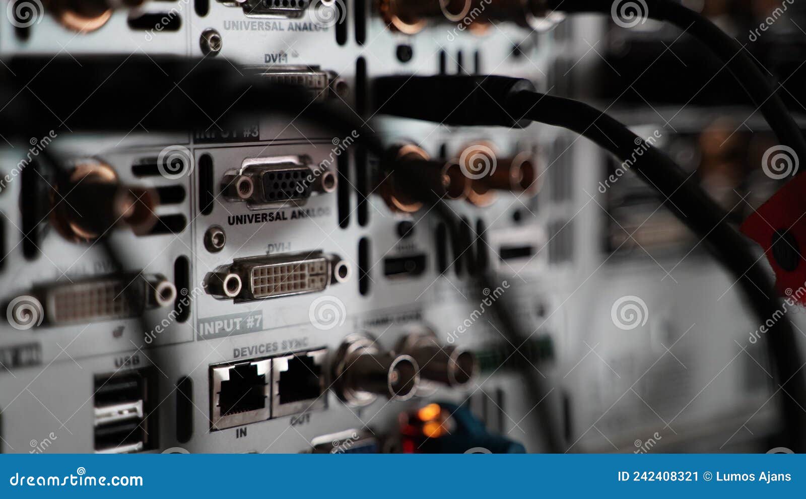 Cables and Inputs of LED Display Stock Image - Image of business ...