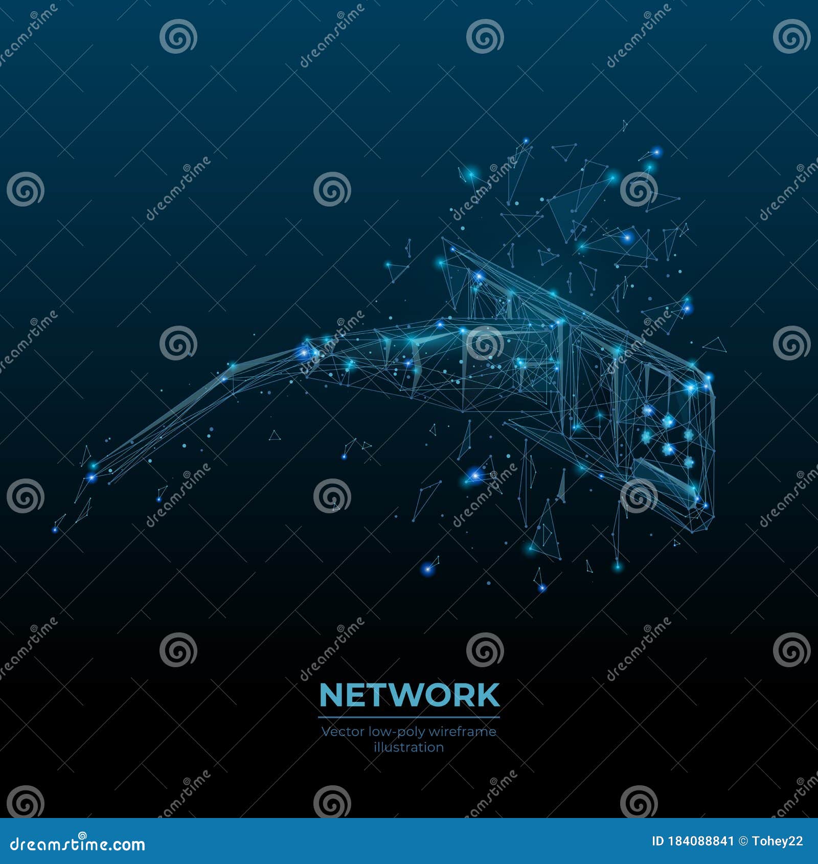 Digital Wireframe of Global Network Concept Stock Vector - Illustration ...