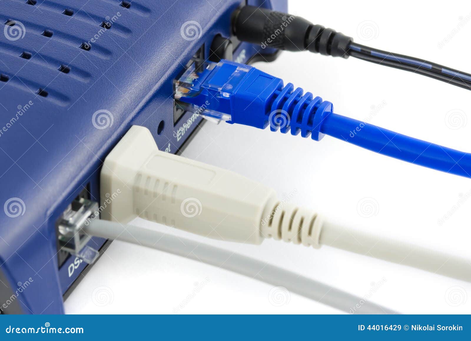 Cables and modem stock image. Image of plug, digital - 44016429