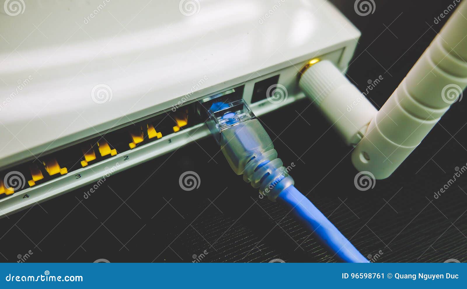 Cables Plug into the Switch Stock Image - Image of internet, modem ...