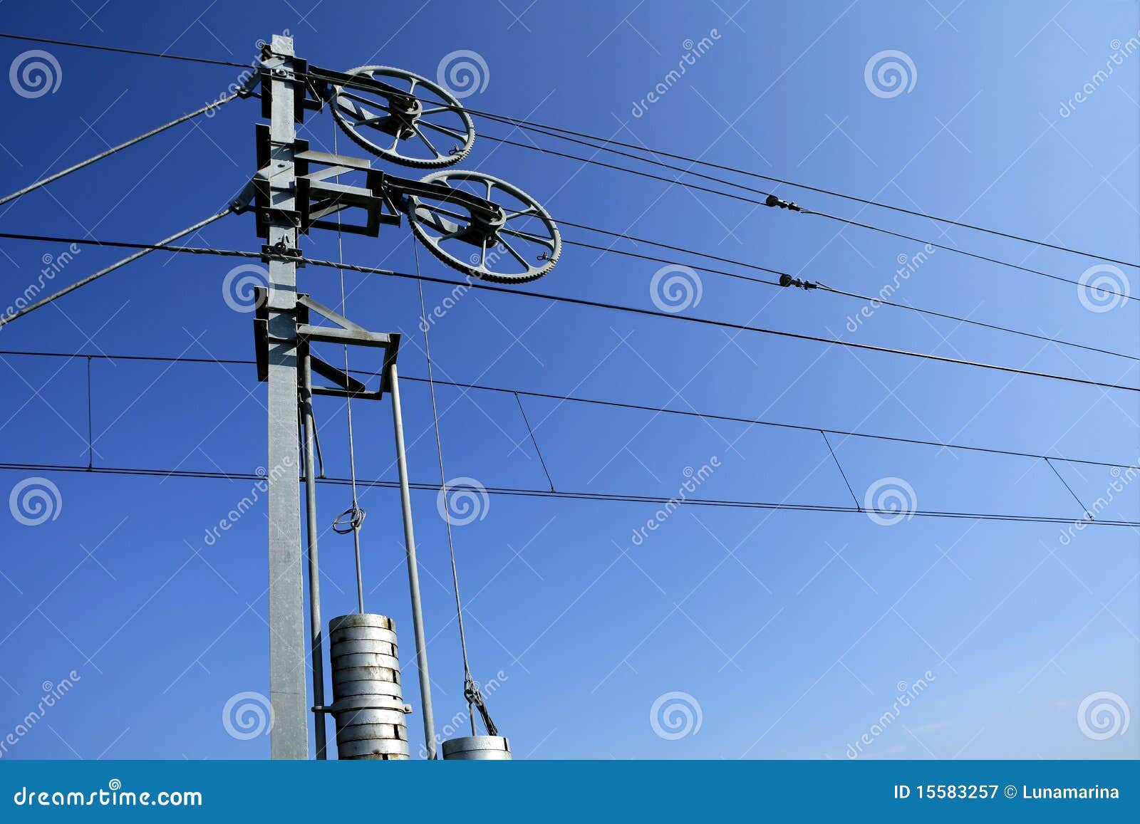 Cables And Pole Tower Electric Train Railway Royalty-Free Stock Image ...