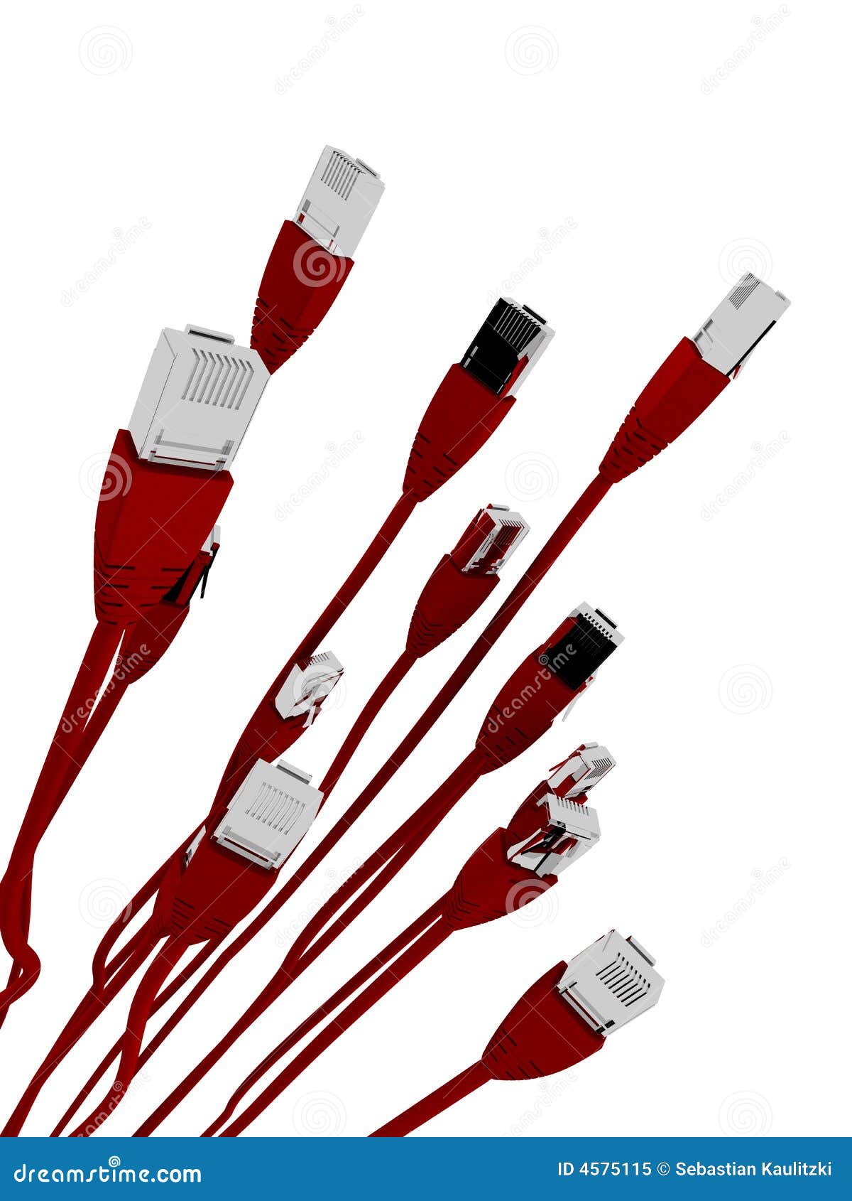 Cables rojos de la red stock de ilustración. Ilustración de ...