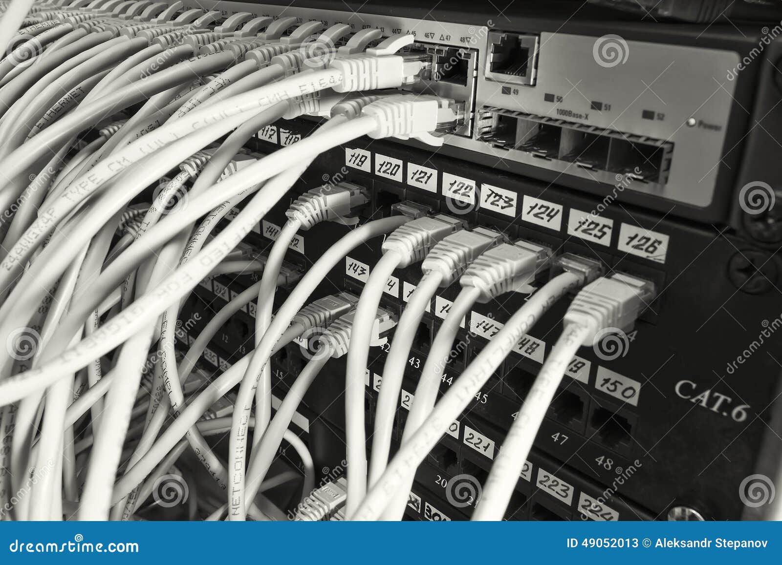 Cables in the Router on the Local Area Network Stock Image - Image of ...
