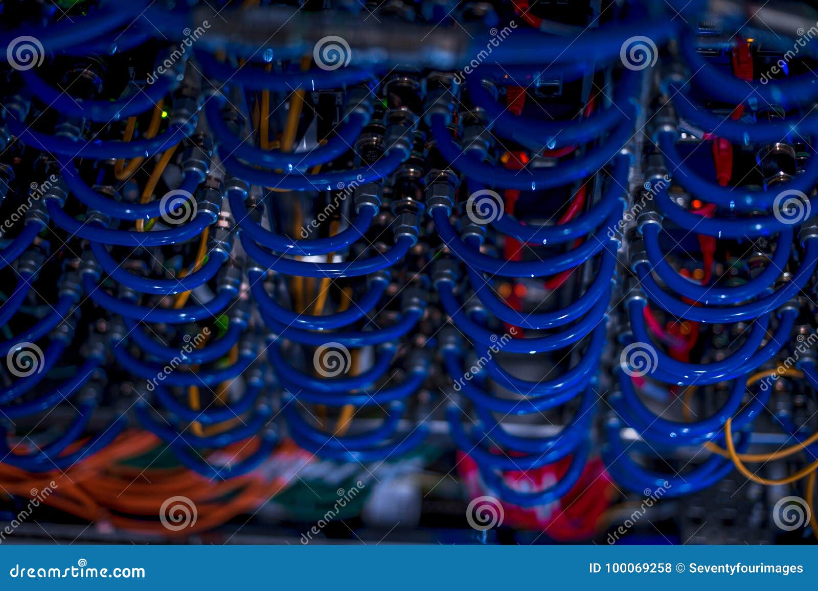 Cables in Server Cabinet stock photo. Image of cabinet - 100069258