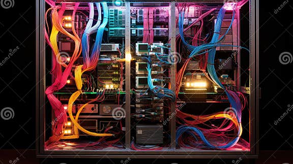 Cables Silver Back of Computer Stock Illustration - Illustration of ...