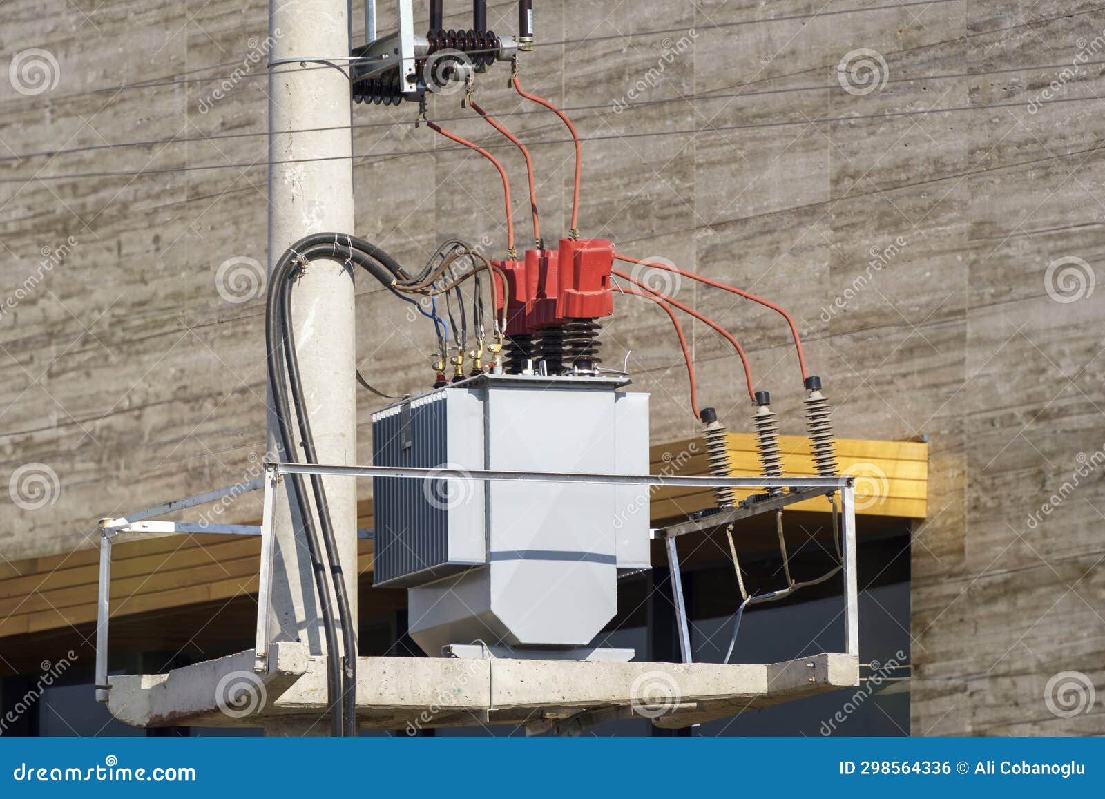 Cables and Transformer on a Power Pole Stock Photo - Image of ...