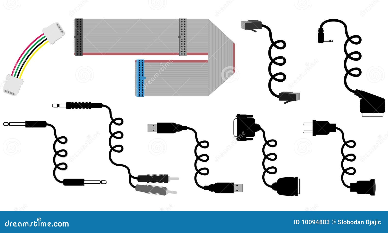 Cables vector illustration stock vector. Illustration of phone - 10094883