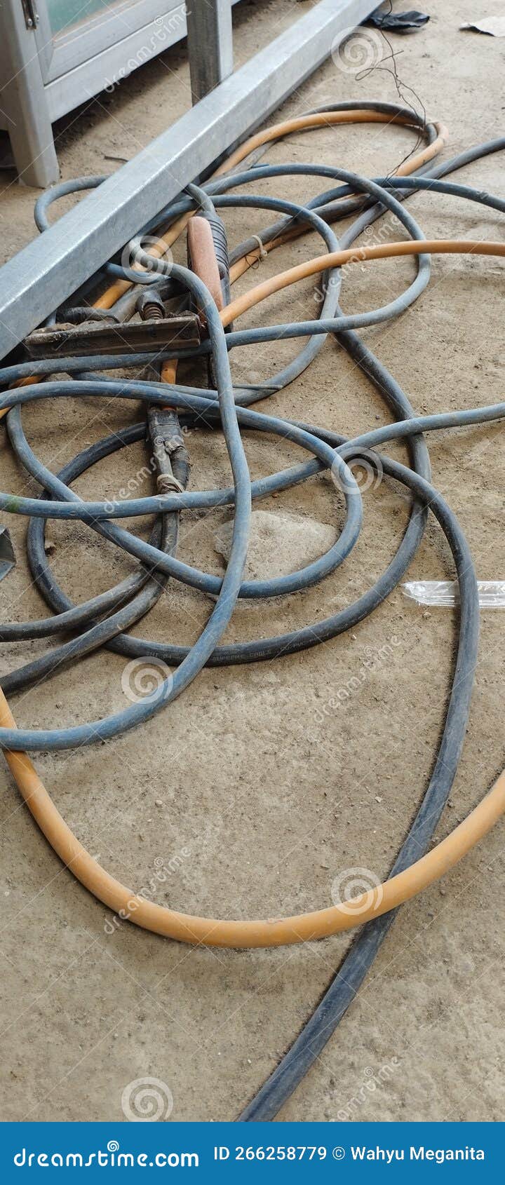 Cables from the Welding Machine, Which Were Scattered Untidy after Use ...