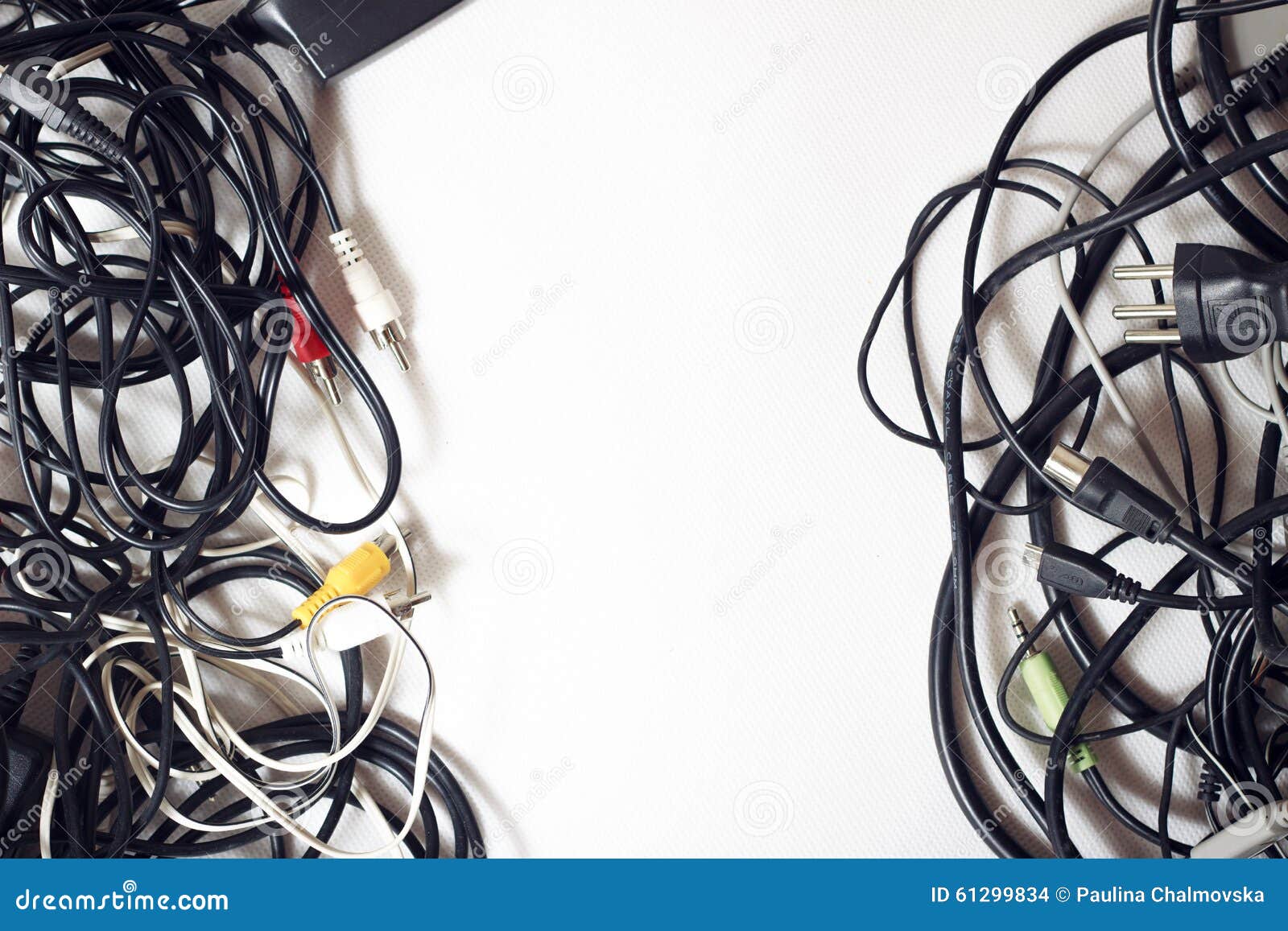 Cables on white background stock photo. Image of space - 61299834