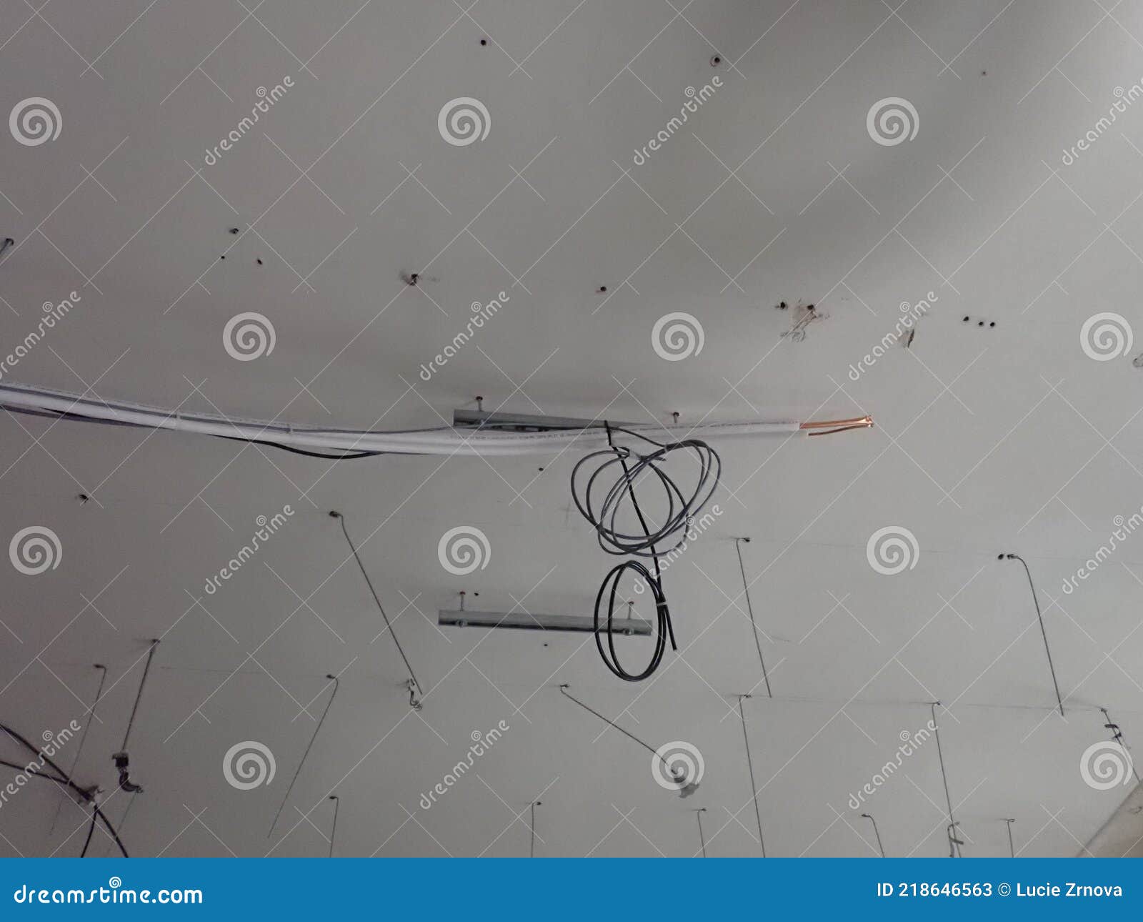 Cables and Wires during Reconstruction Inside a House Stock Image ...