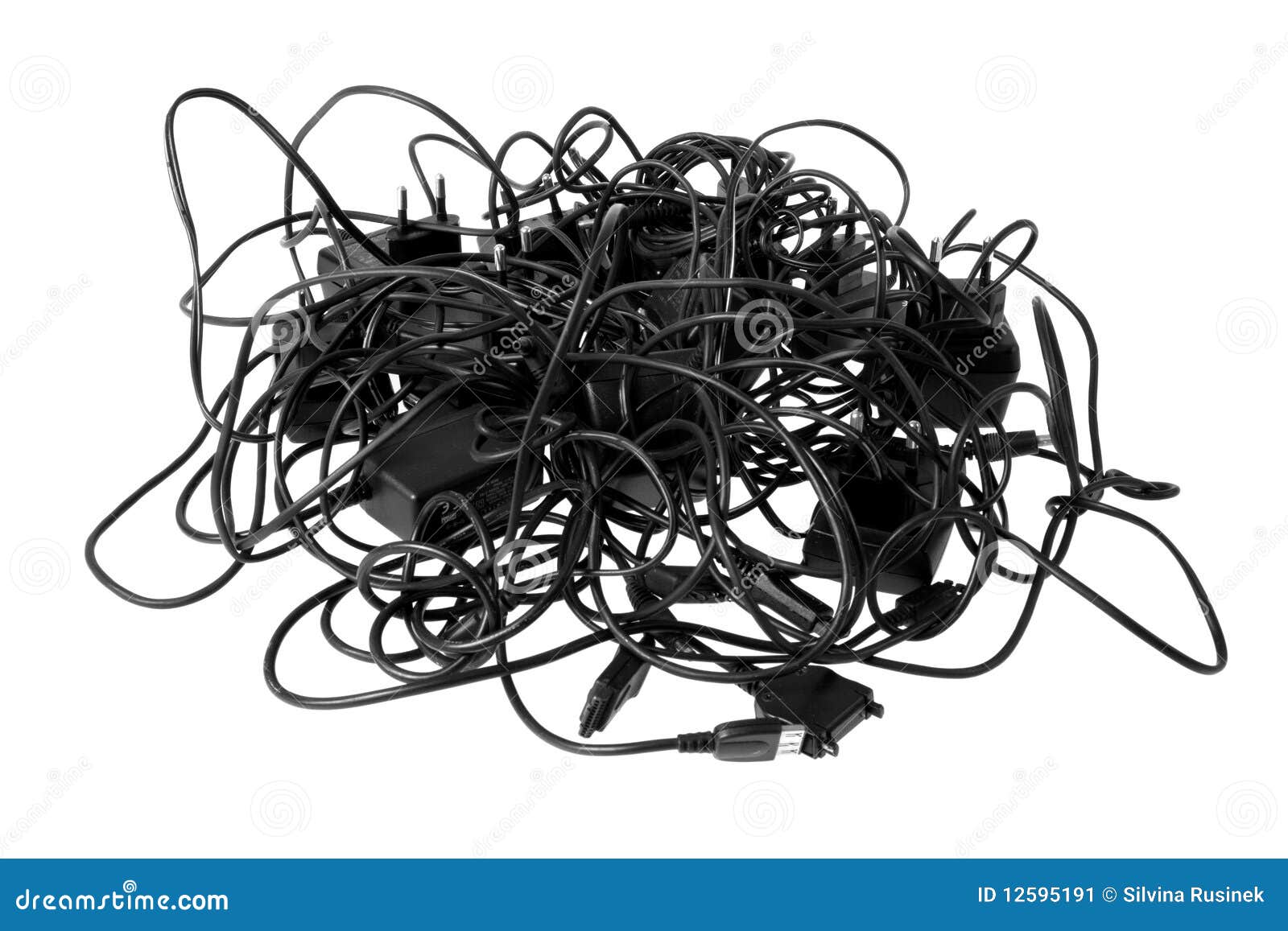 Cables Y Conectores Enredados Imagen de archivo - Imagen de cables ...