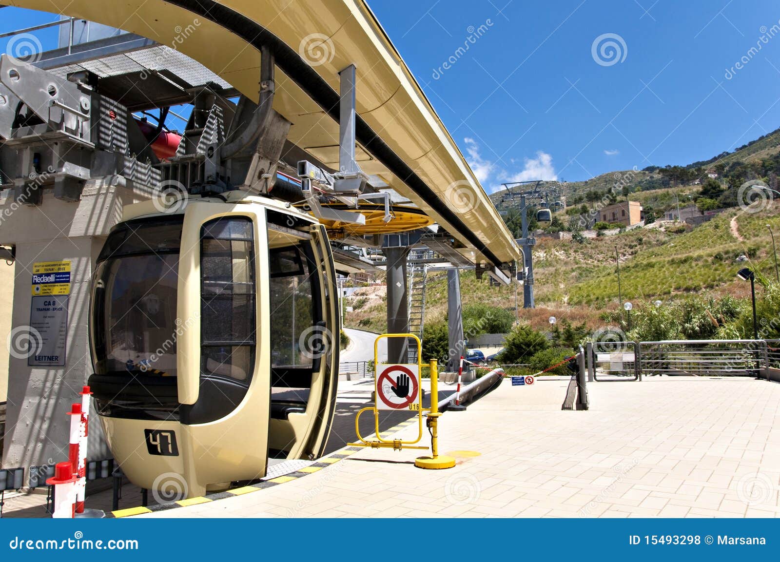 Cableway stock photo. Image of landscape, canton, cabin - 15493298