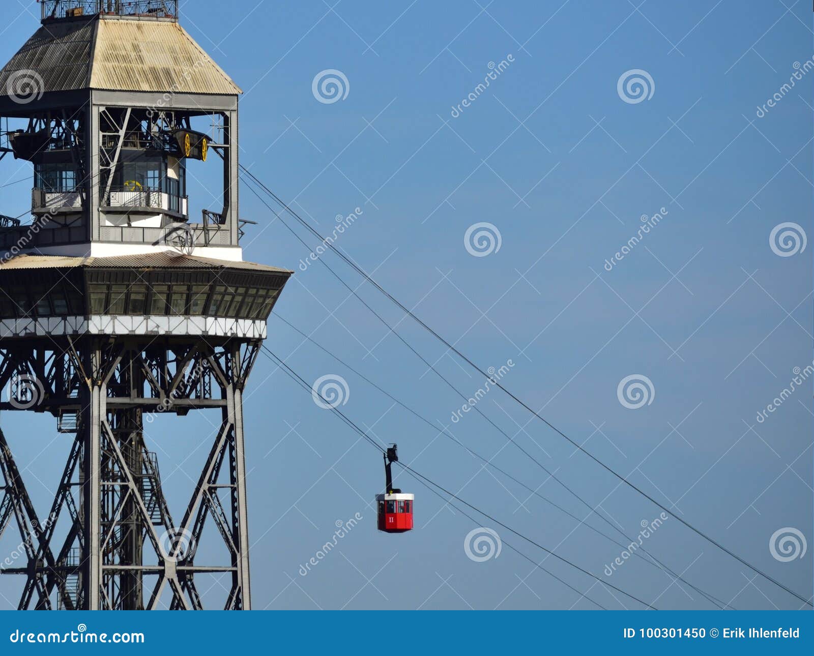 Cableway barcelona stock photo. Image of city, spain - 100301450