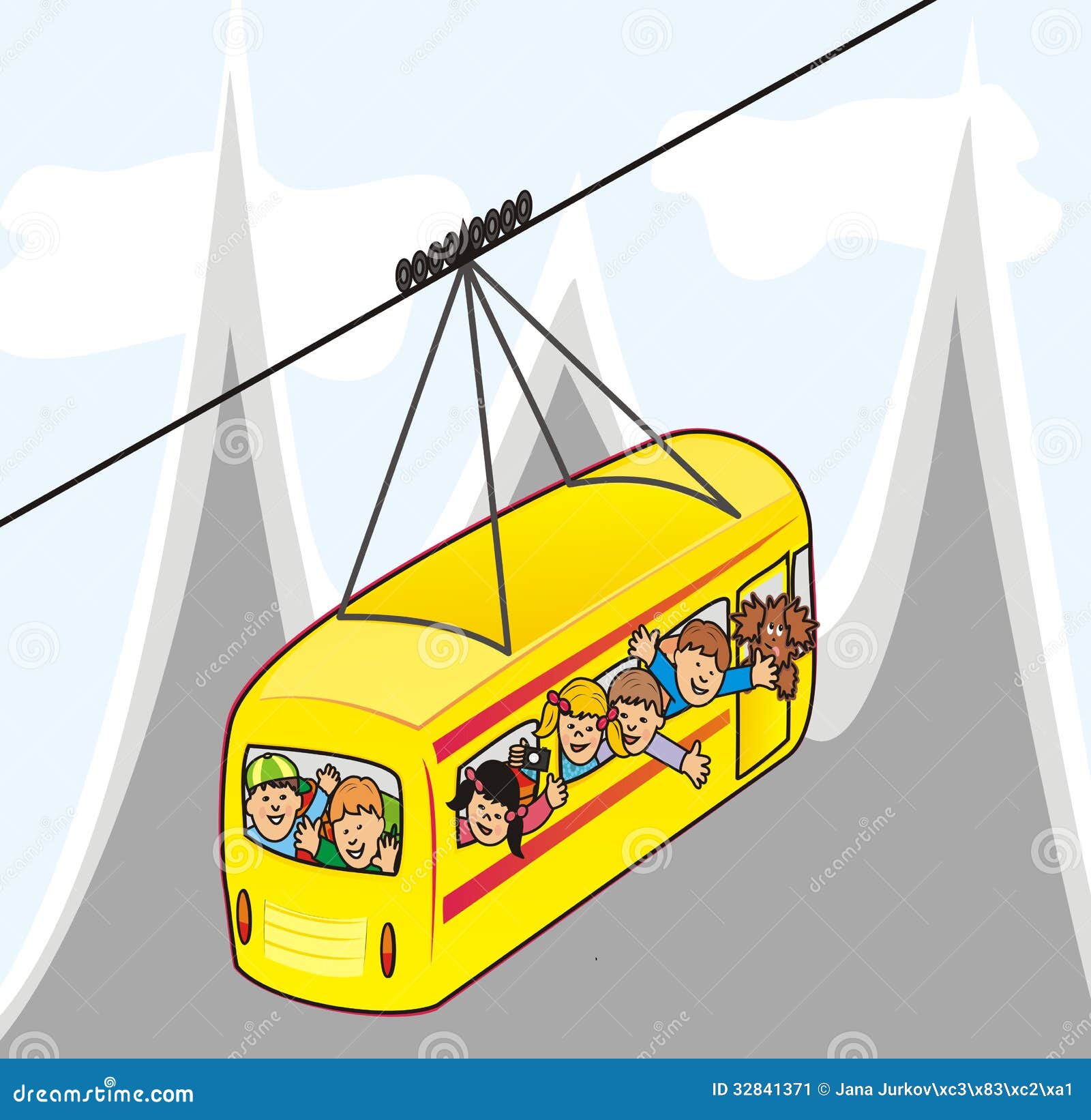 Cableway stock illustration. Illustration of lift, father - 32841371