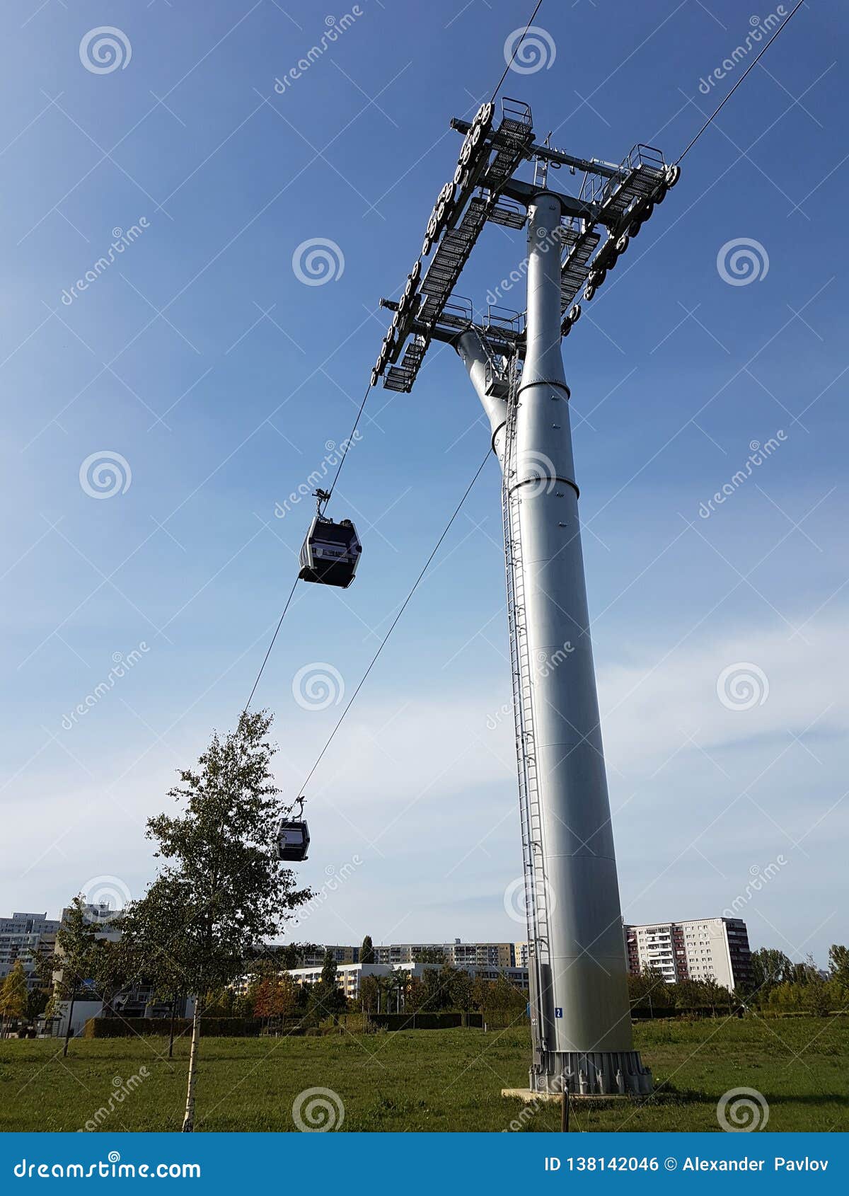 Cableway, Column With A Wire And Gears Royalty-Free Stock Image ...