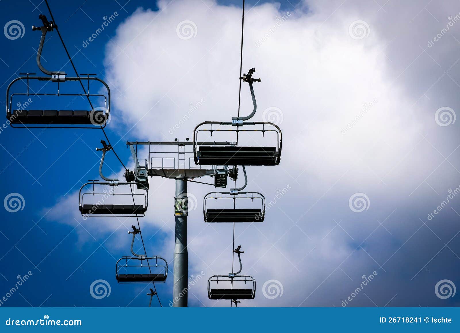 Cableway Lift Cable Cars, Gondola Cabins On Winter Snowy Mountains ...