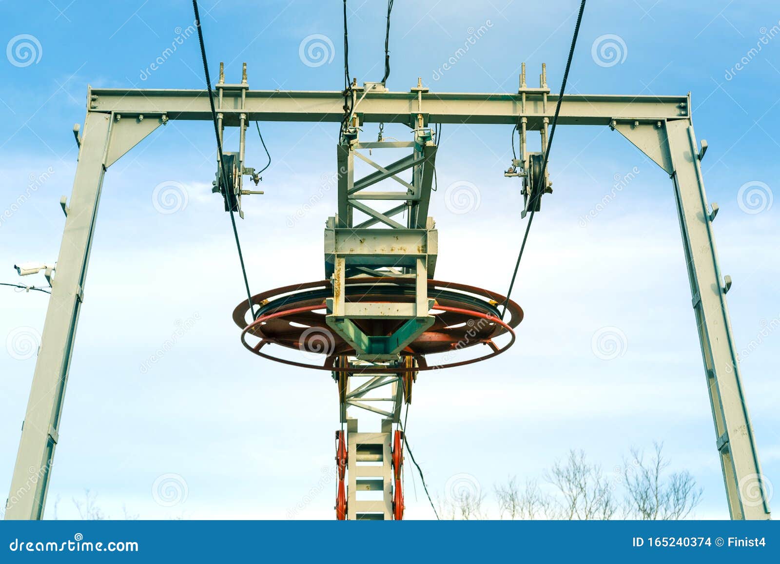 Cableway Lifting Gears and Rotating Elements Close-up. Stock Photo ...