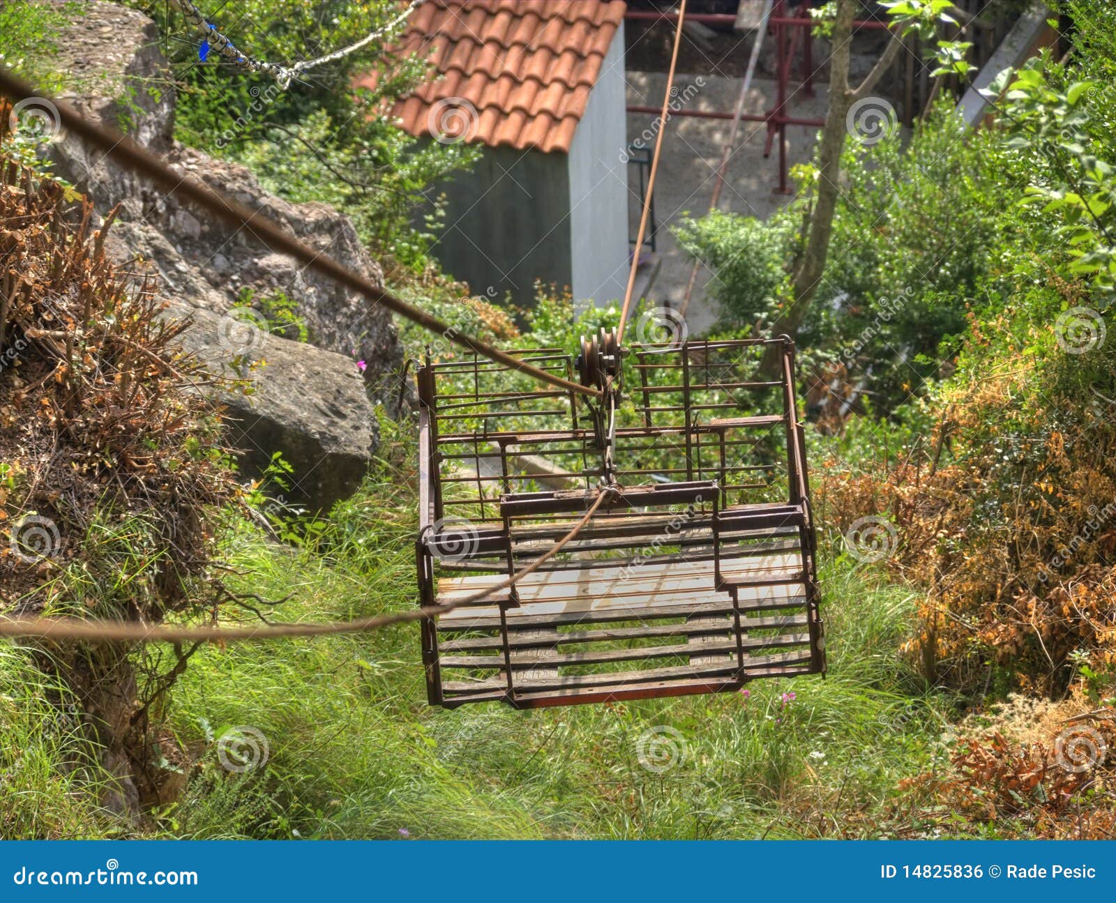 Cableway for the Restaurant. Stock Photo - Image of cablecar, cable ...