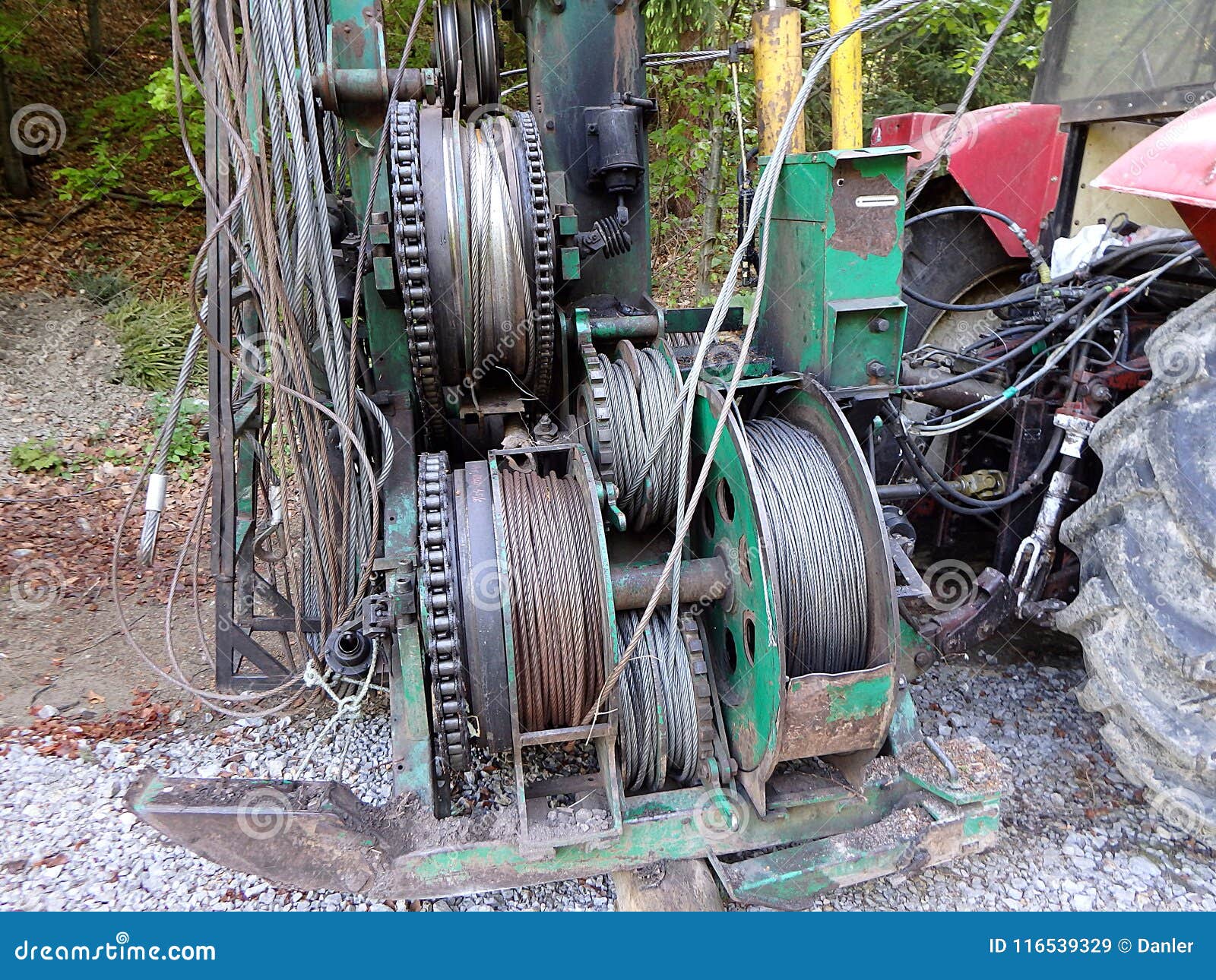 Cableway for Timber Transport Stock Image - Image of cable, harvester ...