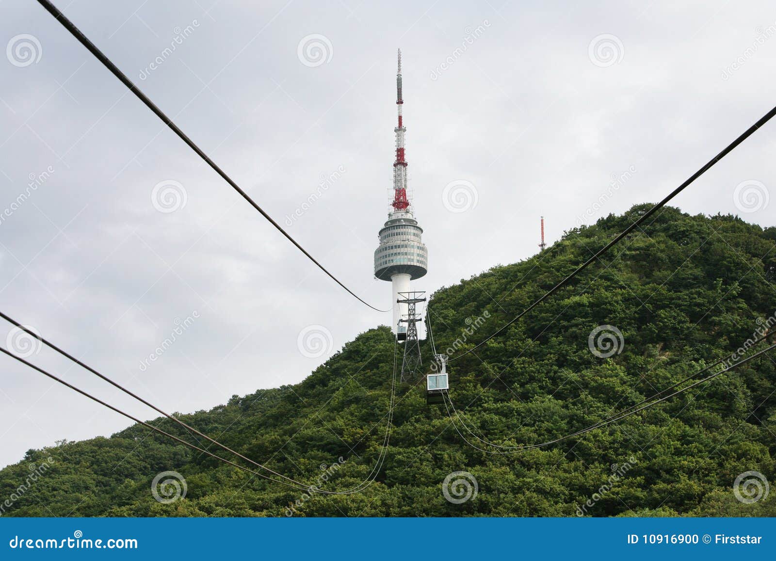 Cableway to Seoul Tower. stock photo. Image of view, landmark - 10916900