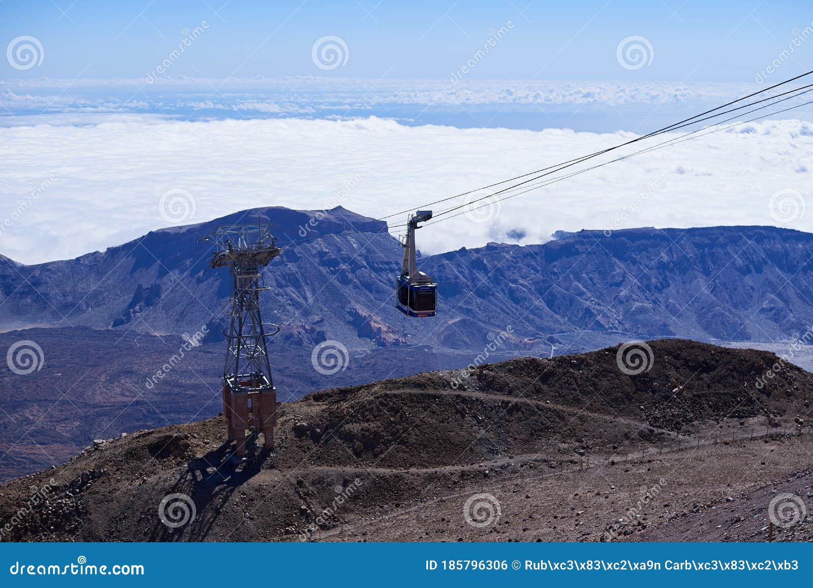 Cableway Tower on Teide Mountain on Tenerife, Spain Editorial Photo ...