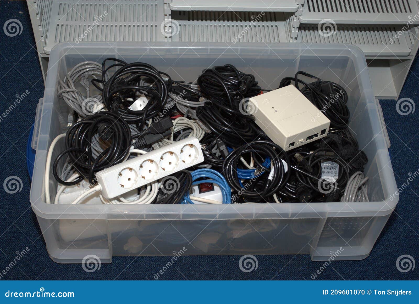 Cabling, Collected in a Box at an Office Move Editorial Image - Image ...