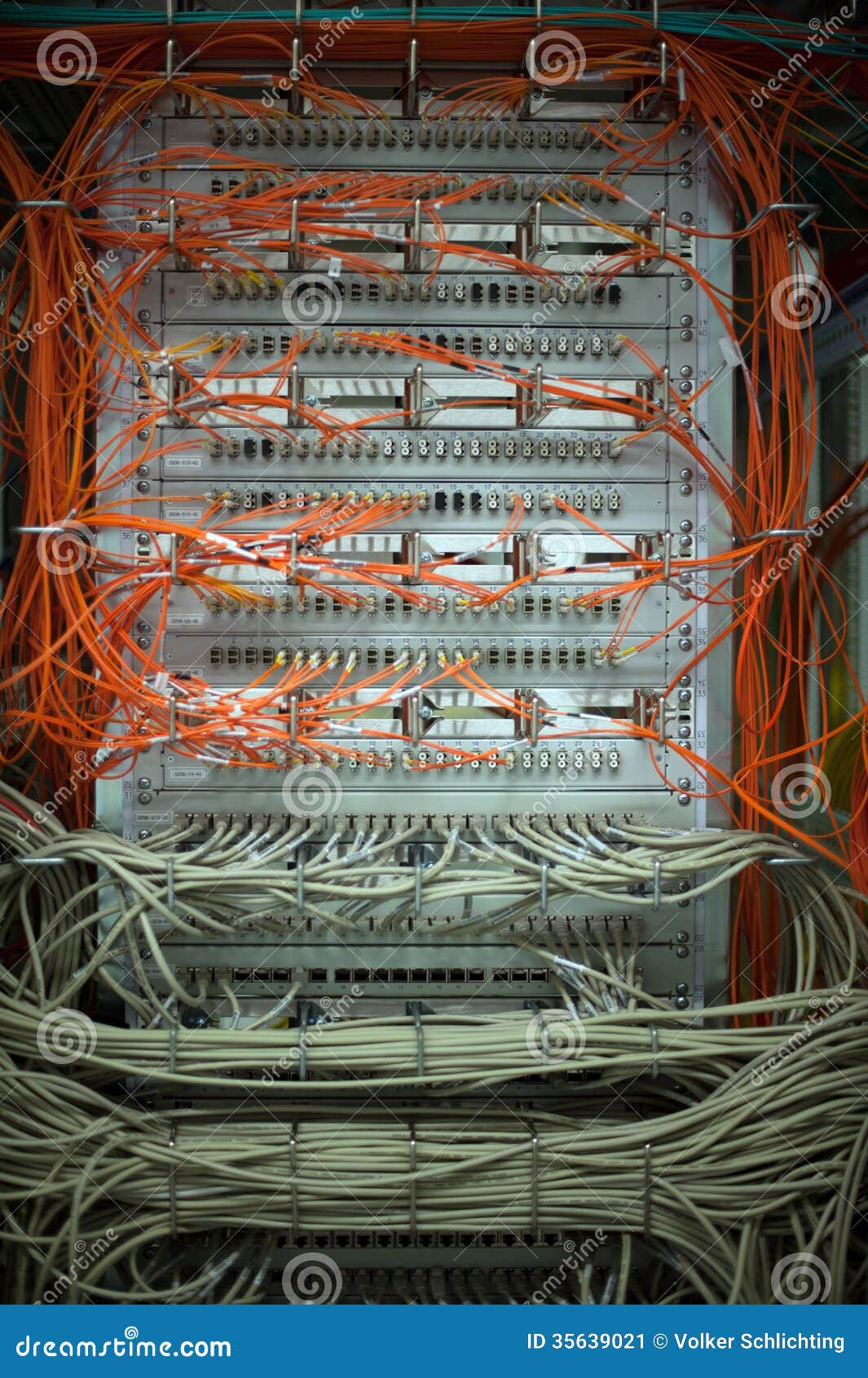 Cabling in many servers stock image. Image of datacenter - 35639021