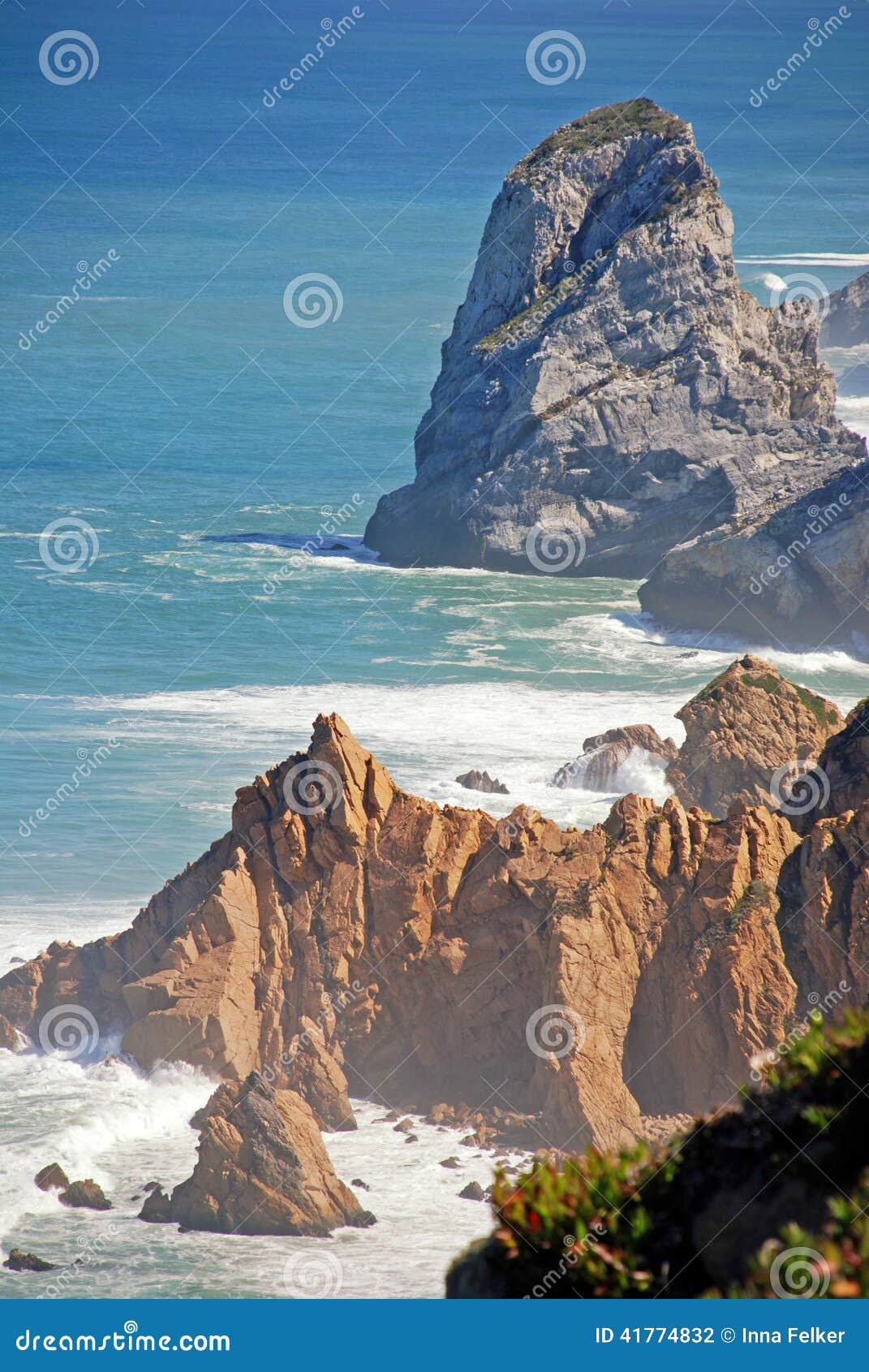 Cabo Da Roca (Cape Roca) Cliffs and Atlantic Ocean Stock Photo - Image ...