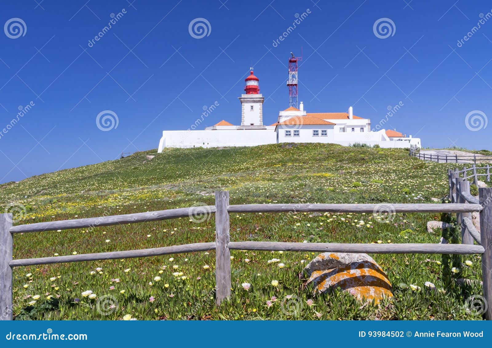 Cabo Da Roca Cape Roca Lighthouse and Cliffs. Stock Photo - Image of ...
