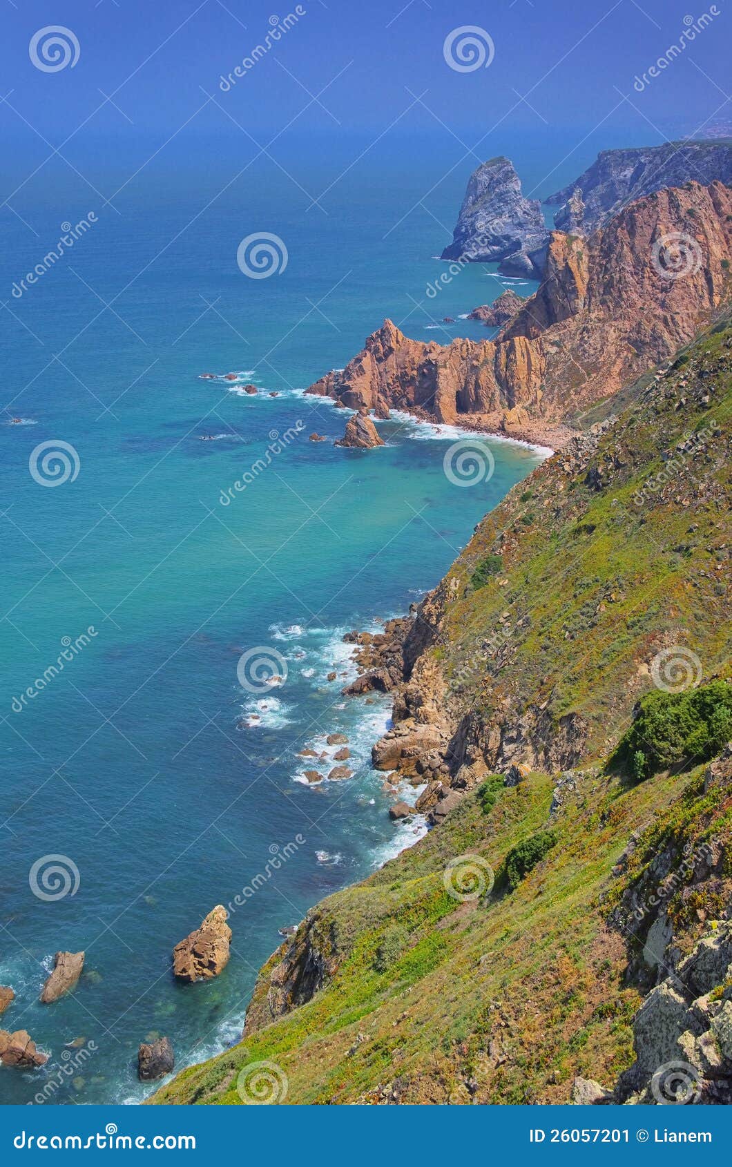 Cabo da Roca coast stock image. Image of atlantic, western - 26057201