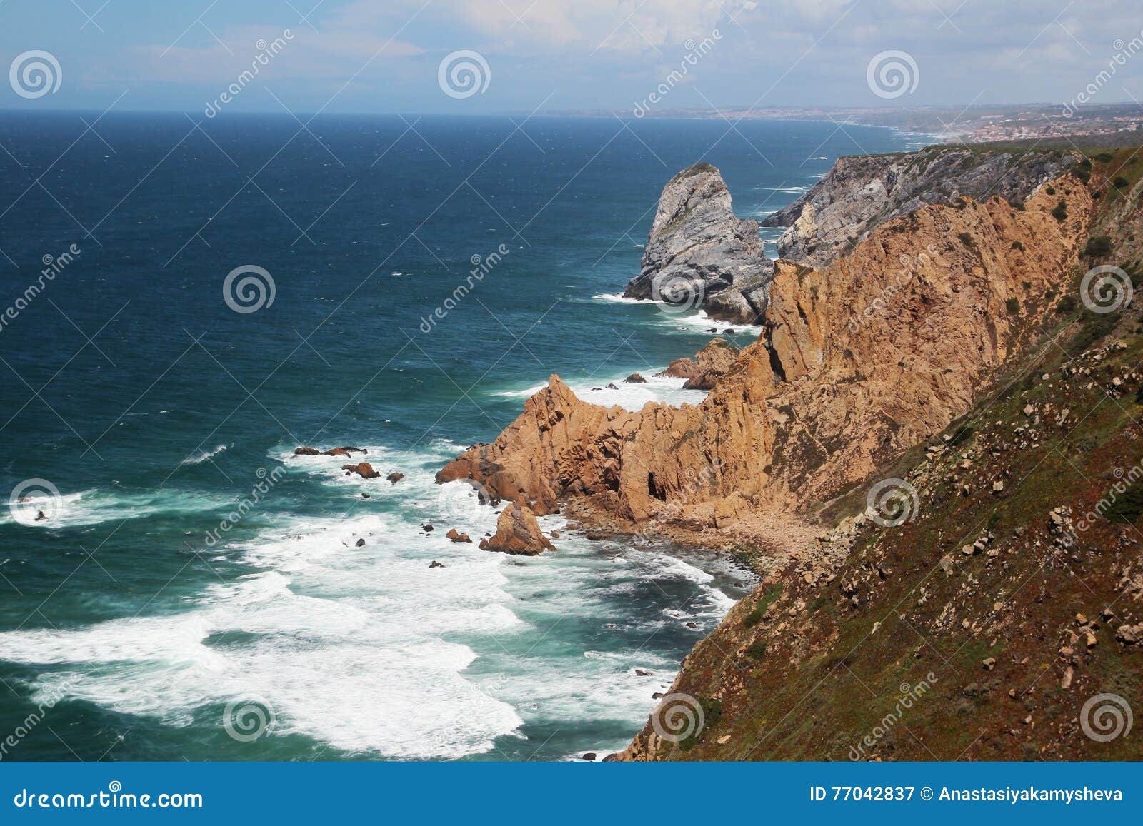 Cabo DA Roca, Portugal imagen de archivo. Imagen de rocas - 77042837
