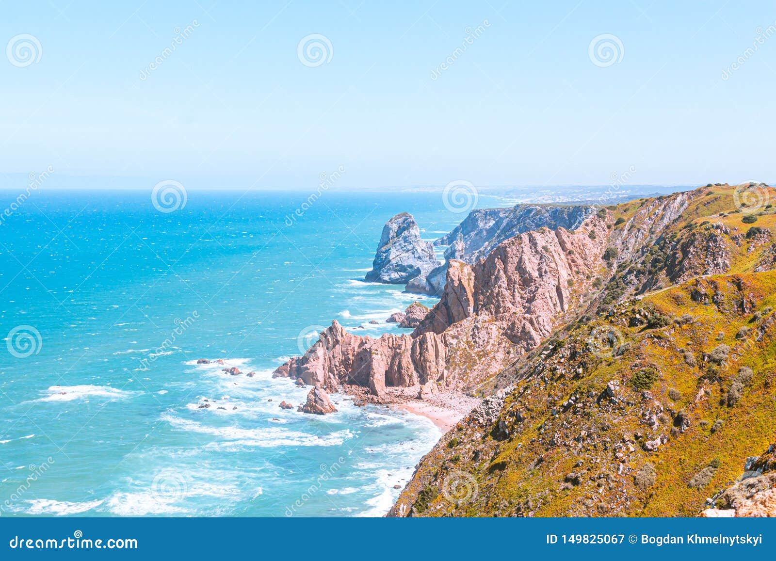 Cabo Da Roca, Stunning Views of the Ocean and Rocks Stock Image - Image ...