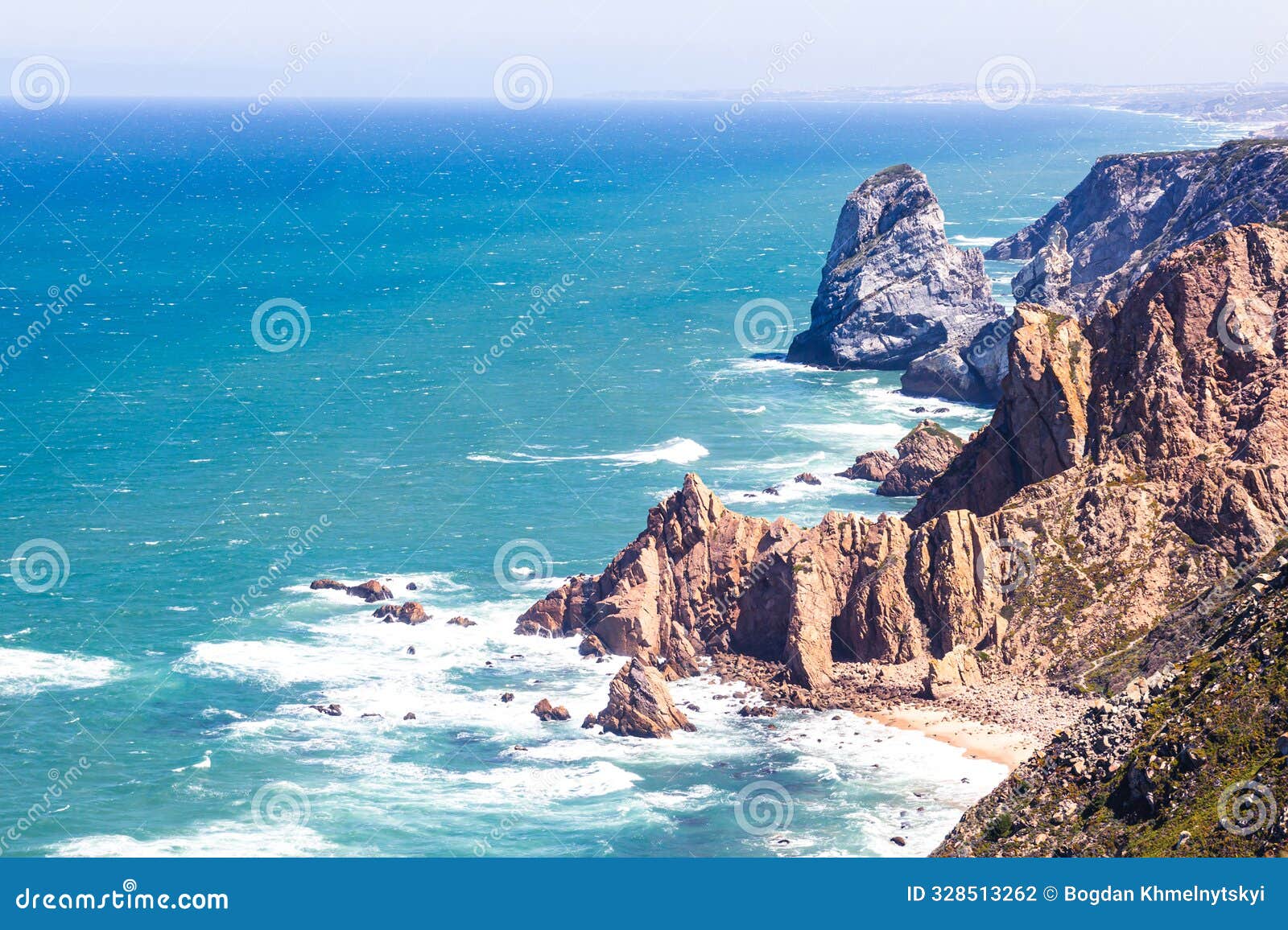 Cabo Da Roca, Stunning Views on the Ocean and Rocks Stock Photo - Image ...