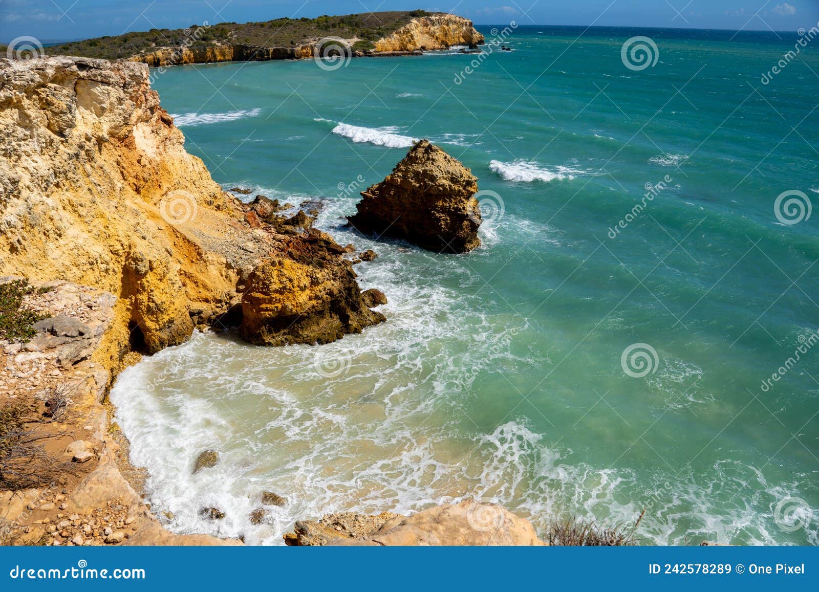 Cabo Rojo Cliff Puerto Rico Stock Image - Image of horizon, cliff ...