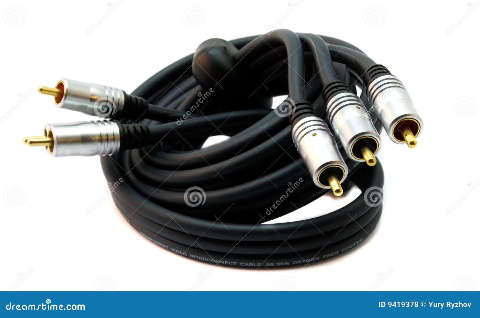 Cabo TV_2 foto de stock. Imagem de amarelo, isolado, cabo - 9419378