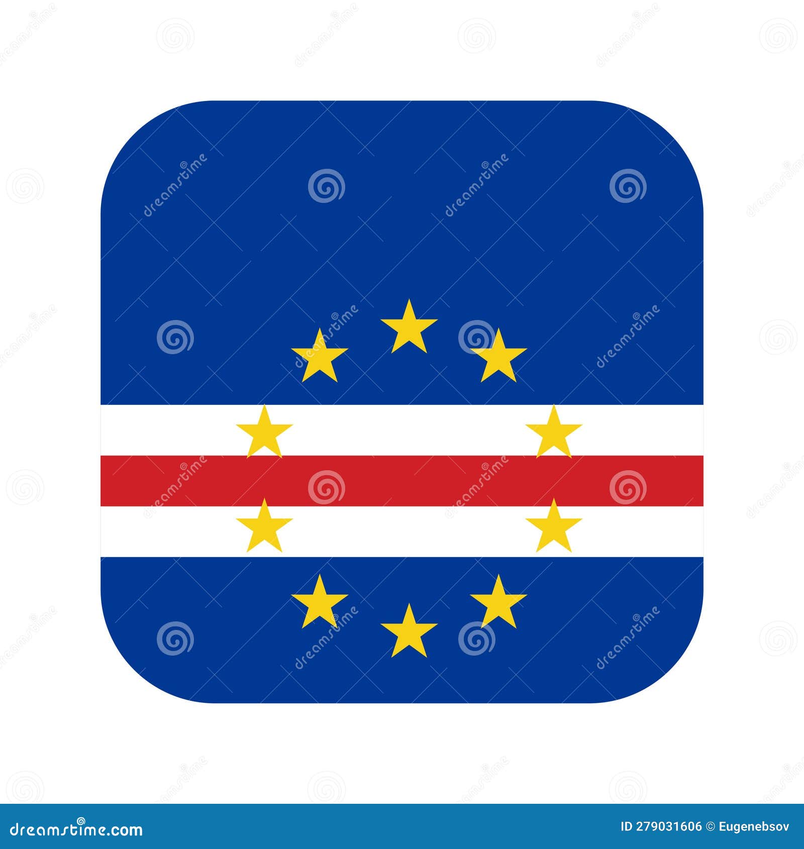 Cabo Verde Flag Simple Illustration for Independence Day or Election ...