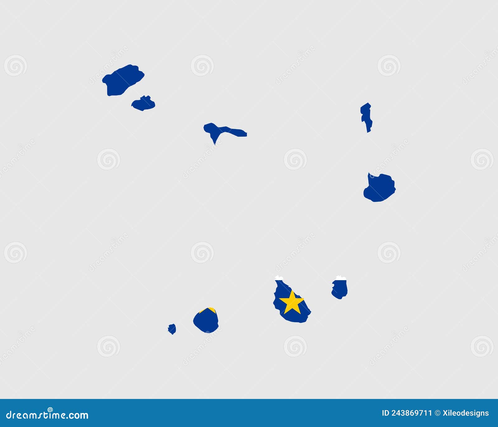 Cape Verde Map Flag. Map of Cabo Verde with the Cape Verdean Country ...