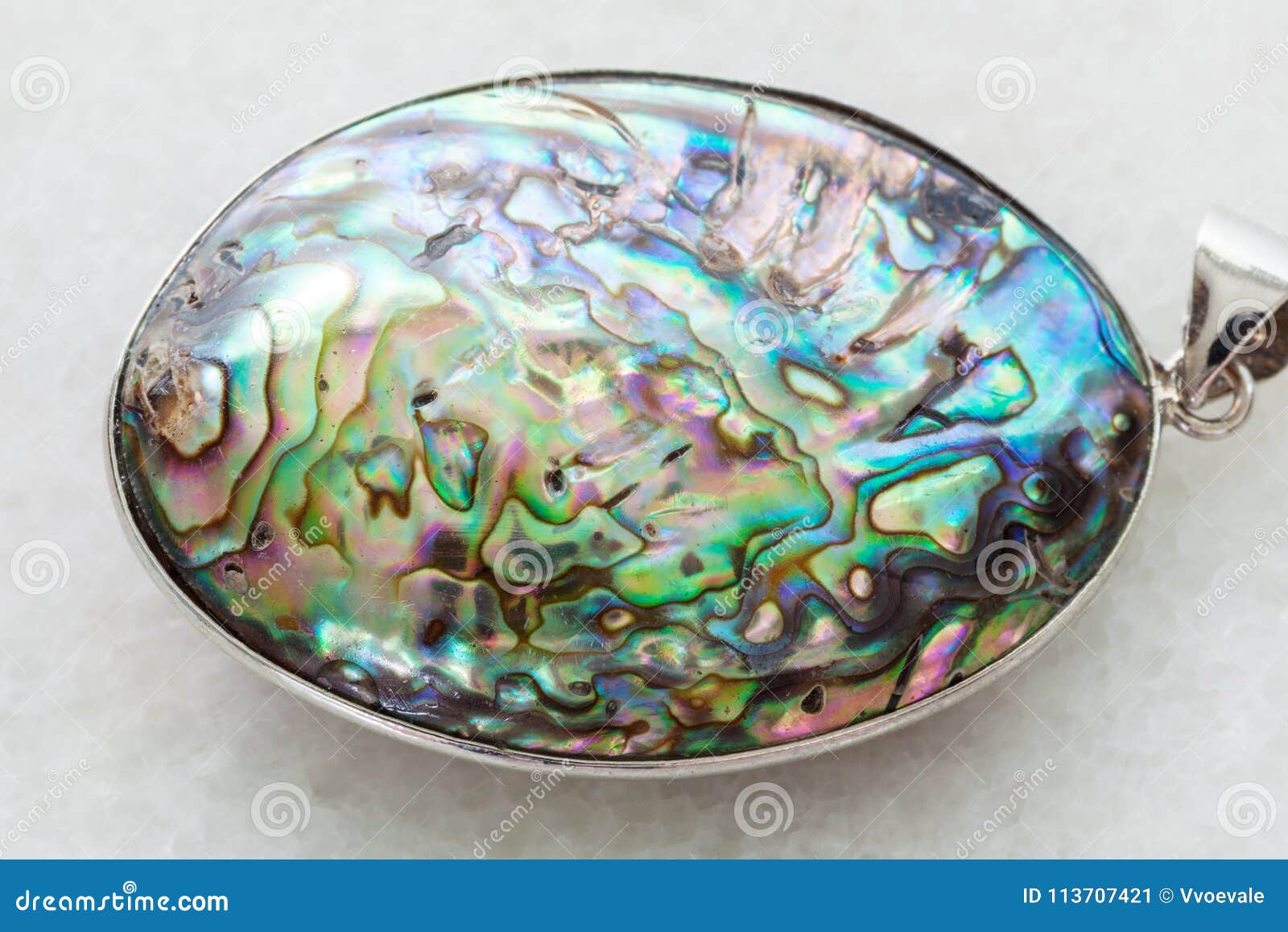 Cabochon From Abalone Haliotis Shell On White Stock Image Image Of