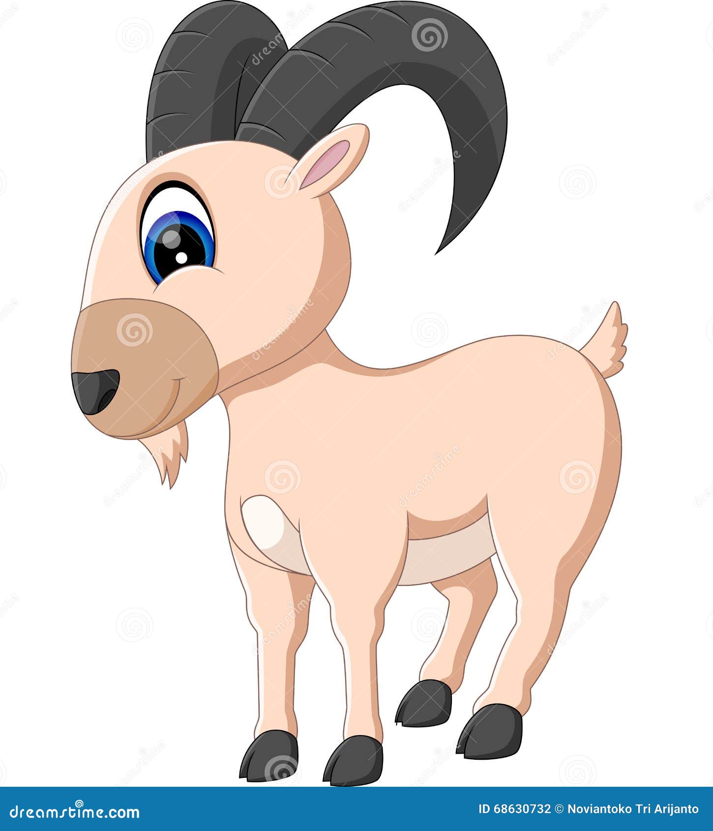 Cabra Bonito Dos Desenhos Animados Ilustração do Vetor - Ilustração de ...