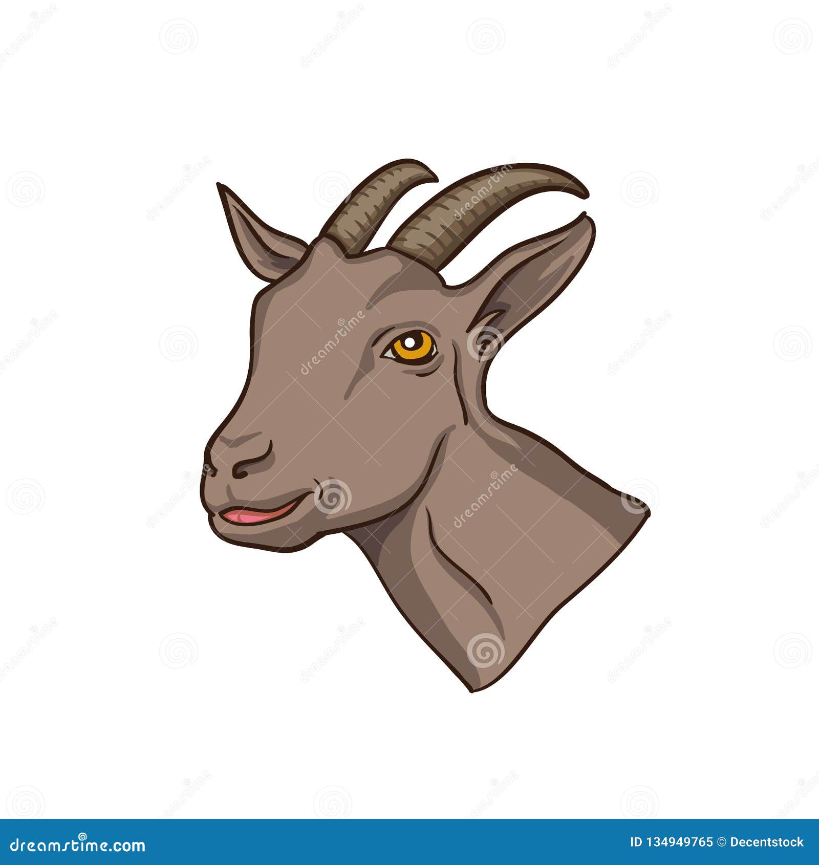 Cabra Cabeza De La Cabra Vector De La Cabra Aislado Ilustración del ...