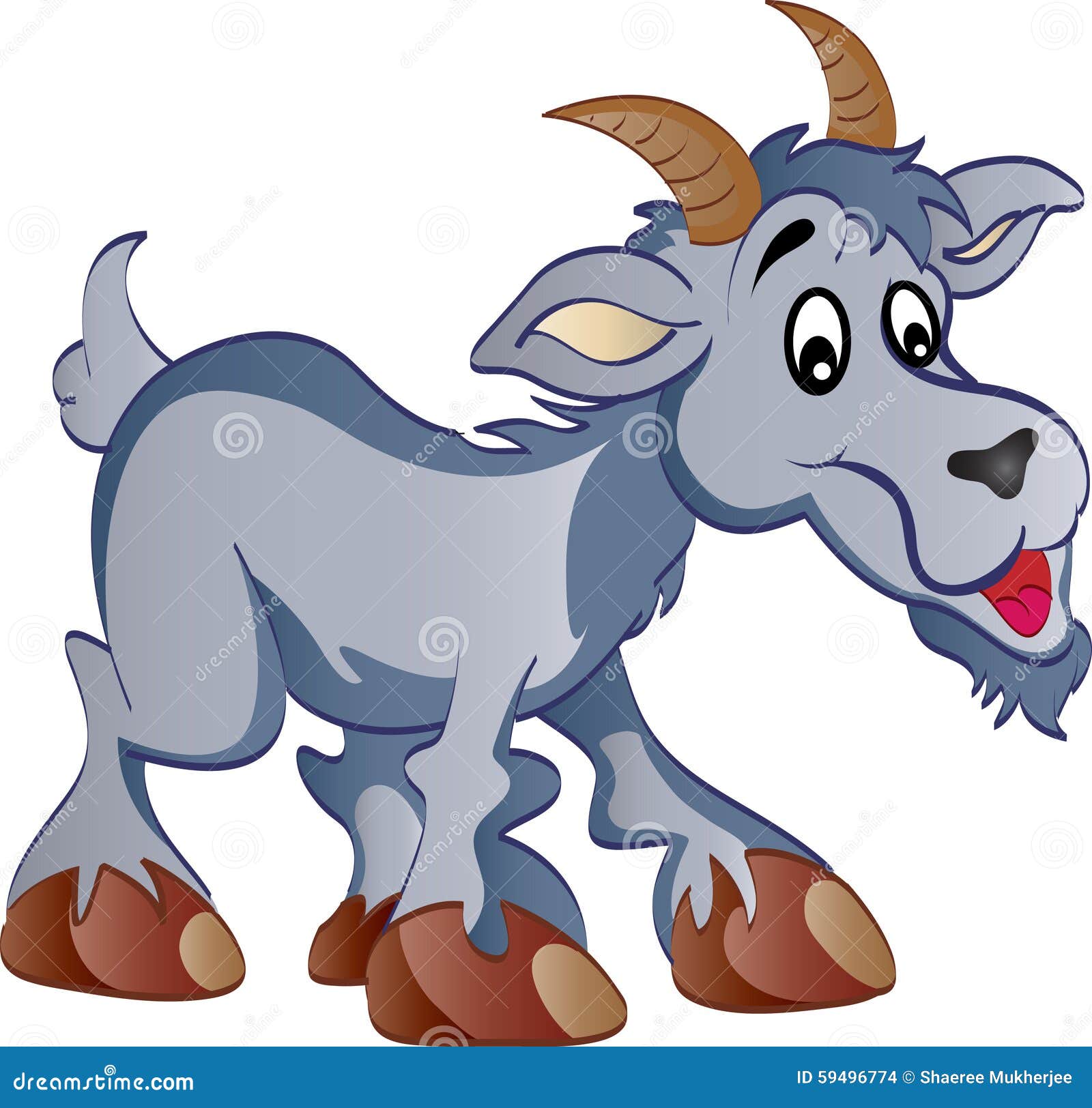 Cabra Dos Desenhos Animados Ilustração do Vetor - Ilustração de vetor ...