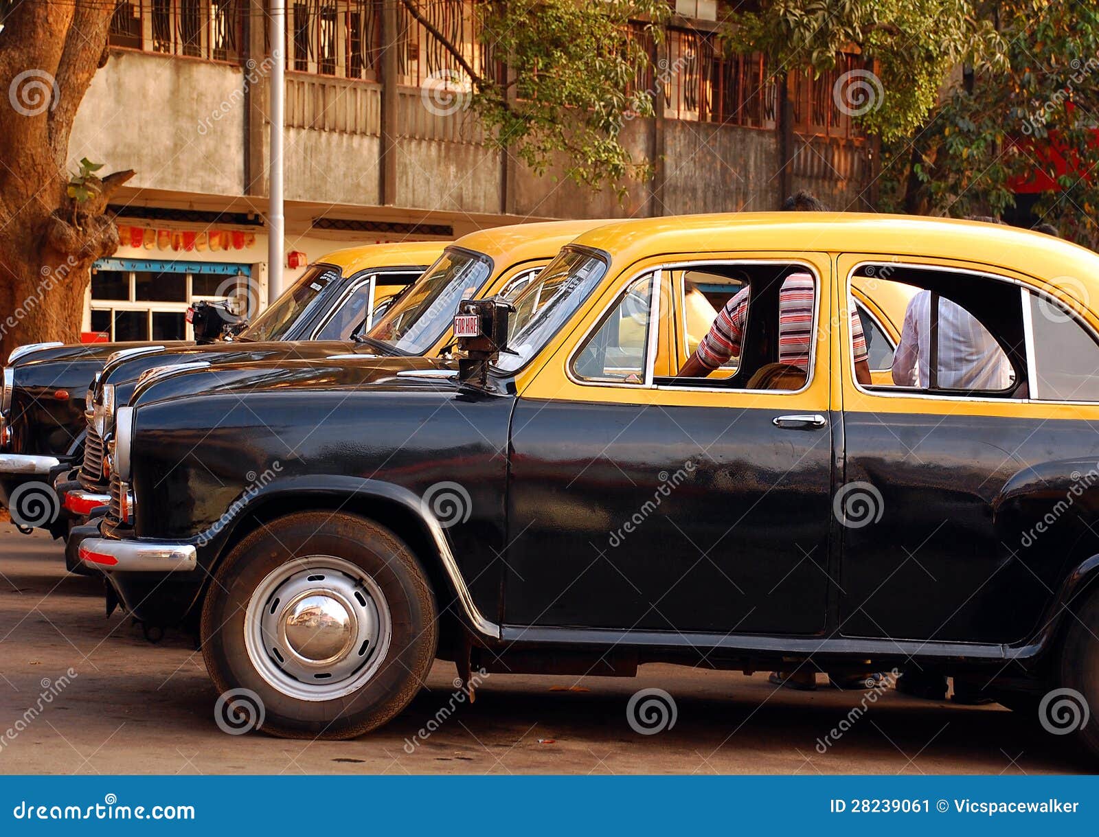 Cabs at the Taxi Stand in India Stock Image - Image of taxistand, urban ...