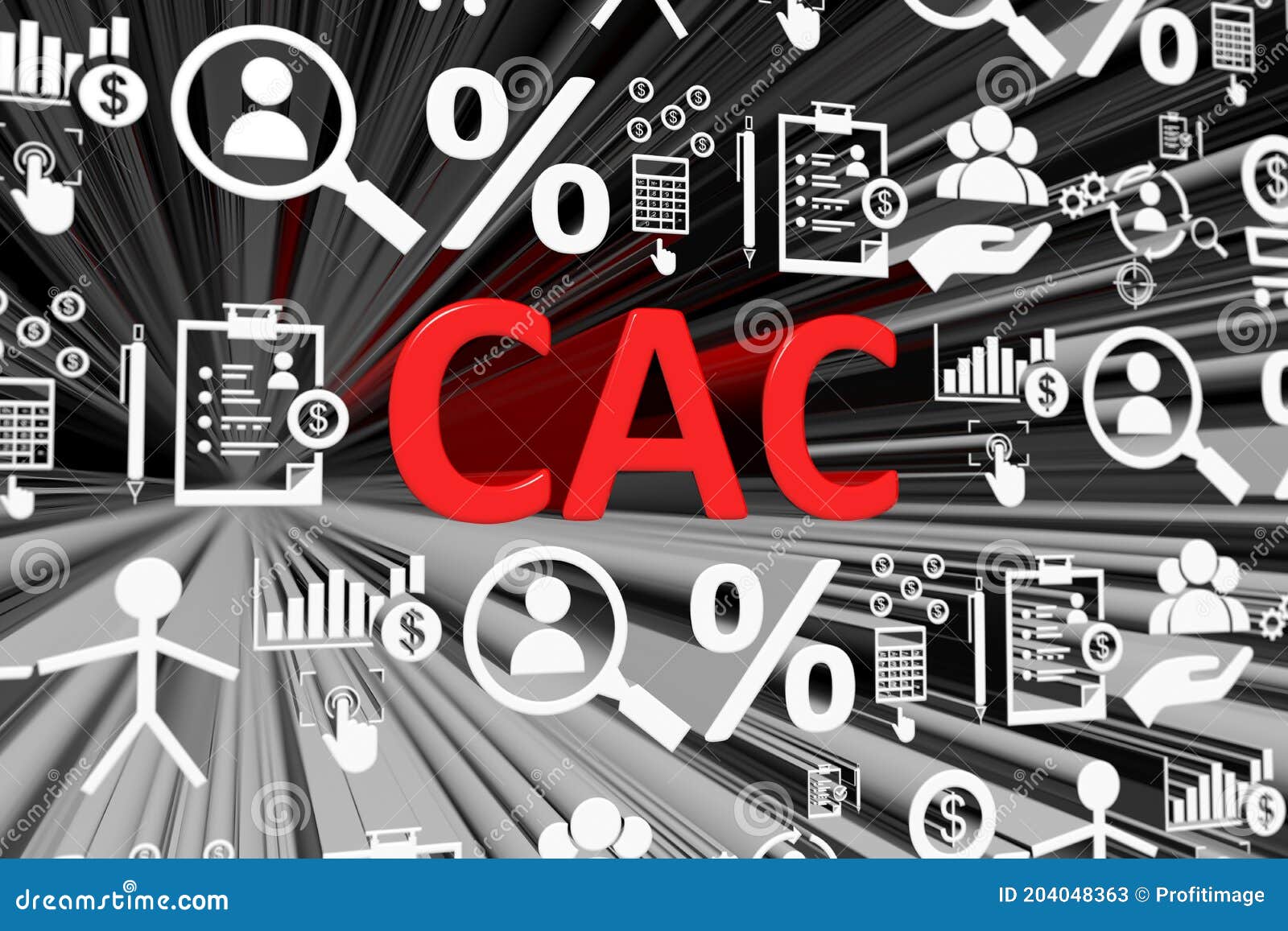 CAC Concept Blurred Background Stock Illustration - Illustration of ...