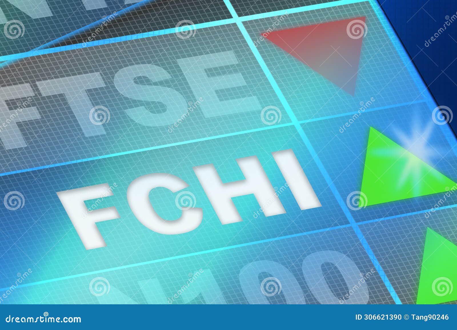 CAC 40 FCHI Index on the Display Board with Green Arrow Up Stock ...