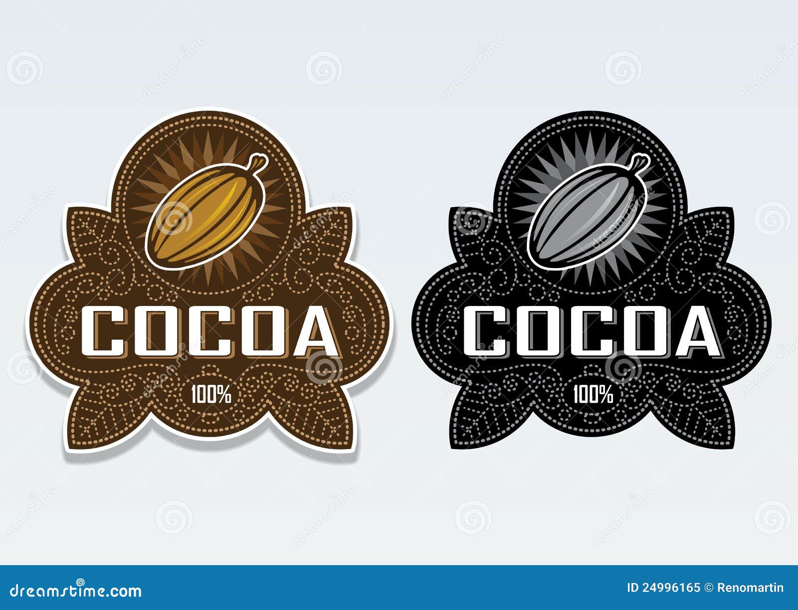 Cacao 100% Verbinding, Sticker Vector Illustratie - Illustration of ...