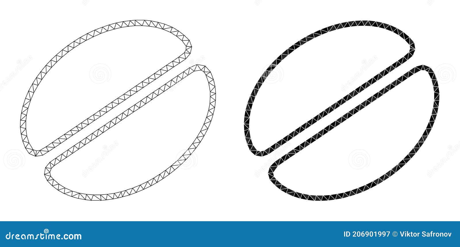 Cacao Bean Triangle and Mesh Icon Stock Illustration - Illustration of ...