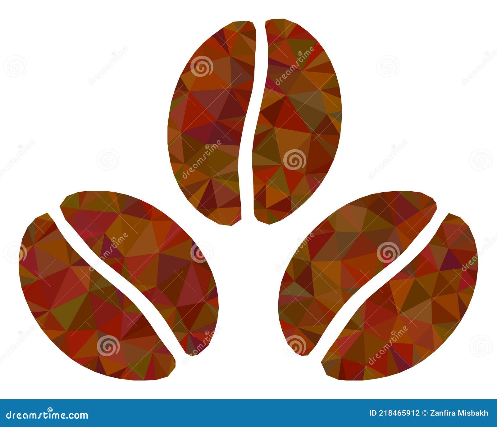 Cacao Beans Polygonal Lowpoly Flat Icon Stock Vector - Illustration of ...